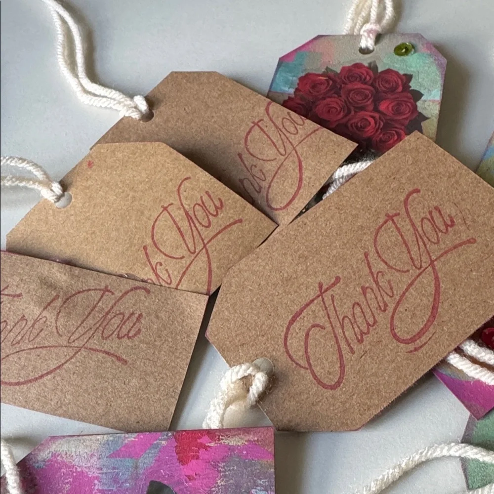 Hand Crafted | Other | 5 Vintage Look Rose Hang Thank You Tags | Poshmark